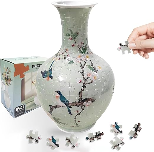 Amazon.com: Yizhor 3D Puzzle Vase for Adults, 164 Curved Pieces DIY ...