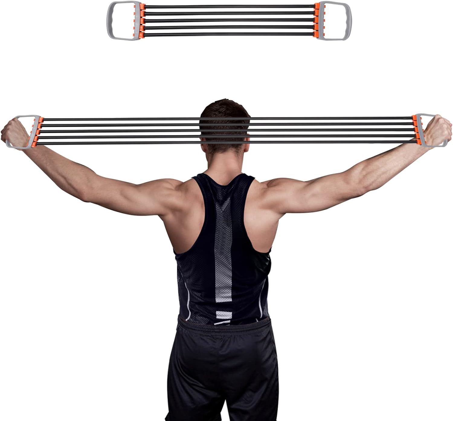 Amazon.com: Chest Expander, 5 Tubes Adjustable Arm Strength Trainer ...