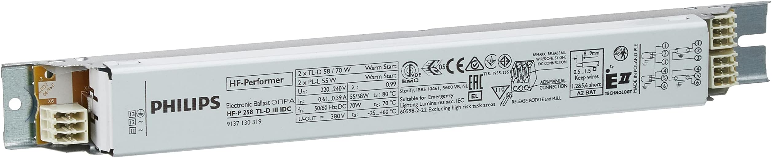 BALLAST FOR HF-P 258 TL-D III 220-240V 5060HZ FLUORESCENT LAMPS AND ...
