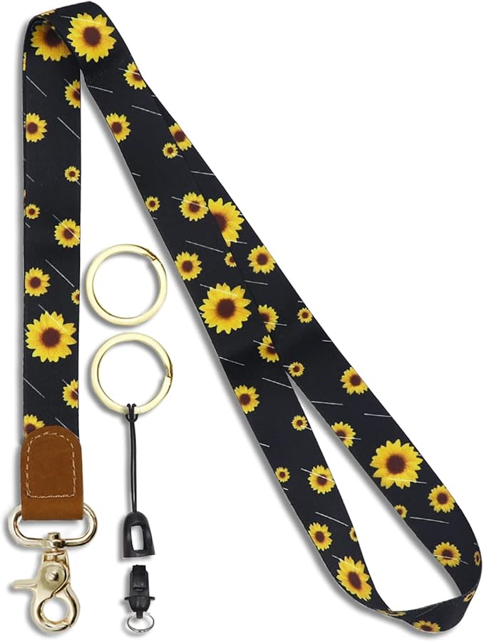 Amazon.com: Yamahiko Long Neck Lanyard for Keys, Leather Lanyard ...