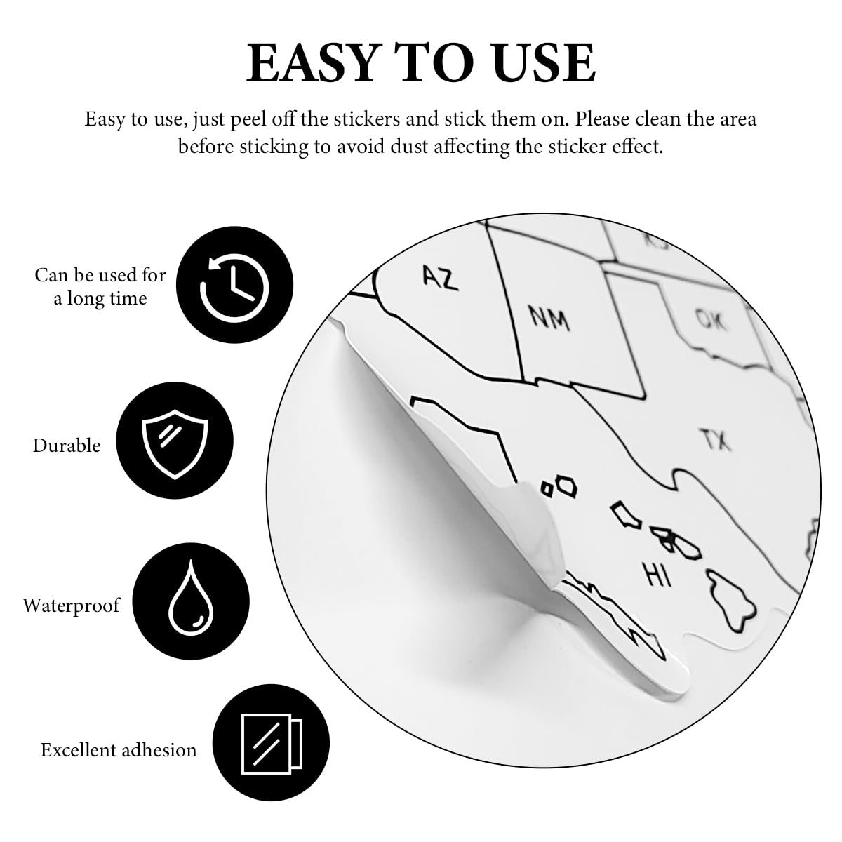 Snapklik.com : 3PCS Where Ive Been Map Vinyl Coloring Sticker, 5" Waterproof Decal Visited ...