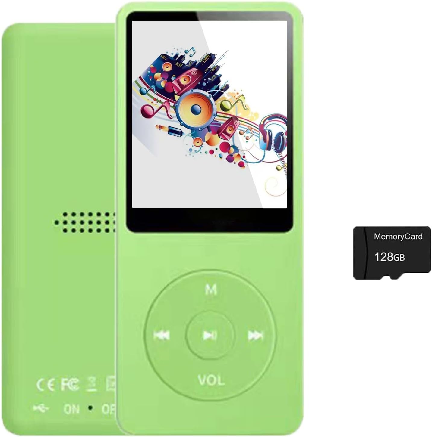Amazon.com: 128GB MP3 Player with Bluetooth 5.2, Portable Green Music ...