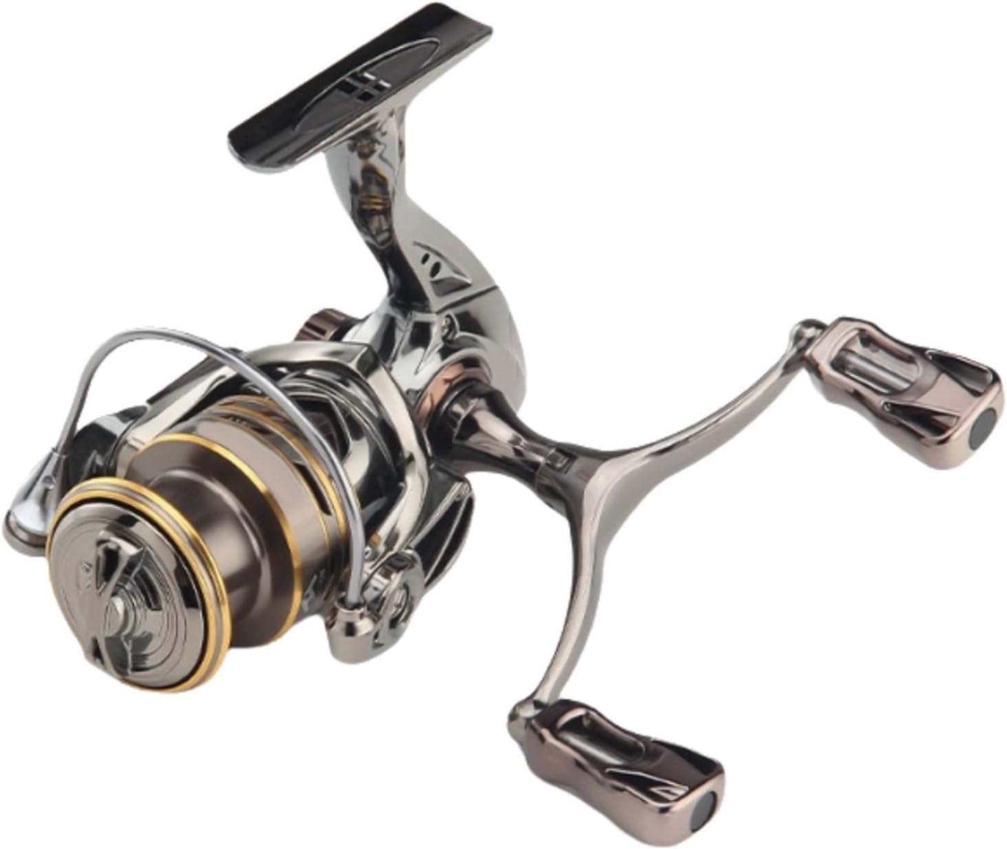 Metal Spool Spinnings Fishing Reel with Interchangeable Foldable Handle ...