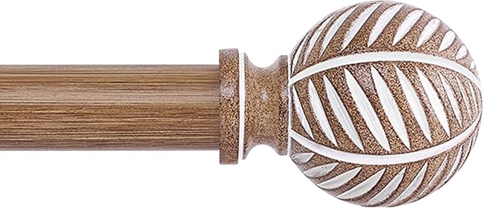 Amazon.com: HTZON Wood Curtain Rods 48 to 84 Inch,1 Inch Boho ...