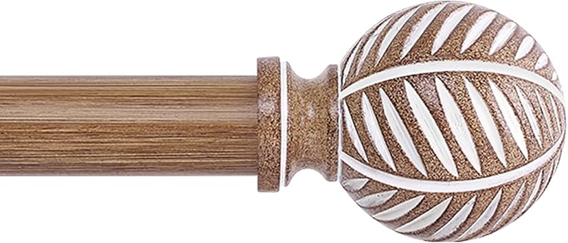 Amazon.com: HTZON Wood Curtain Rods 48 to 84 Inch,1 Inch Boho ...
