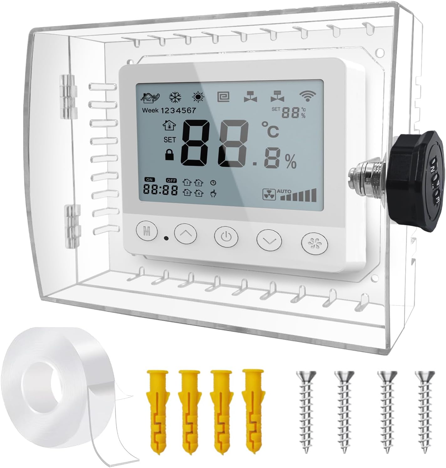 PILISPARK Thermostat Lock Box,Thermostat Cover with Lock,PC Wall ...