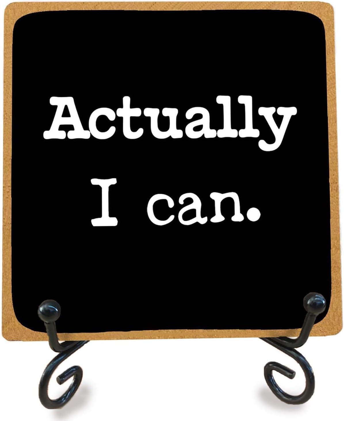 Amazon.com: Wooden Sign Home Office Desk Decor, Actually I can ...