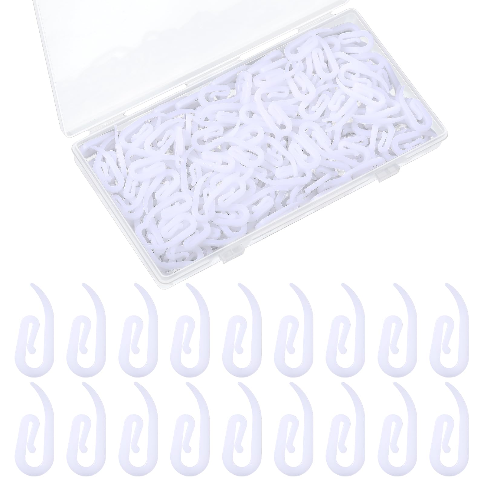 Amazon.com: Wonderjune 300 Pcs White Plastic Curtain Hooks for Drapes ...