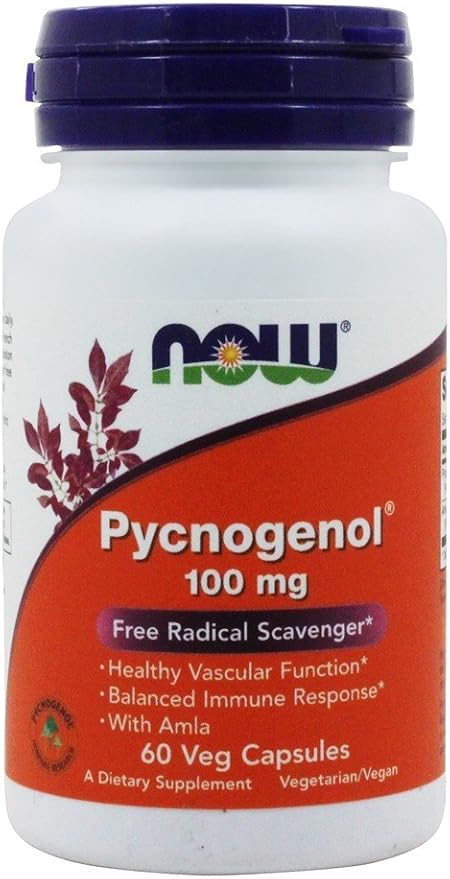 Amazon.com: NOW Foods - Pycnogenol 100 mg. - 60 Vegetarian Capsules ...