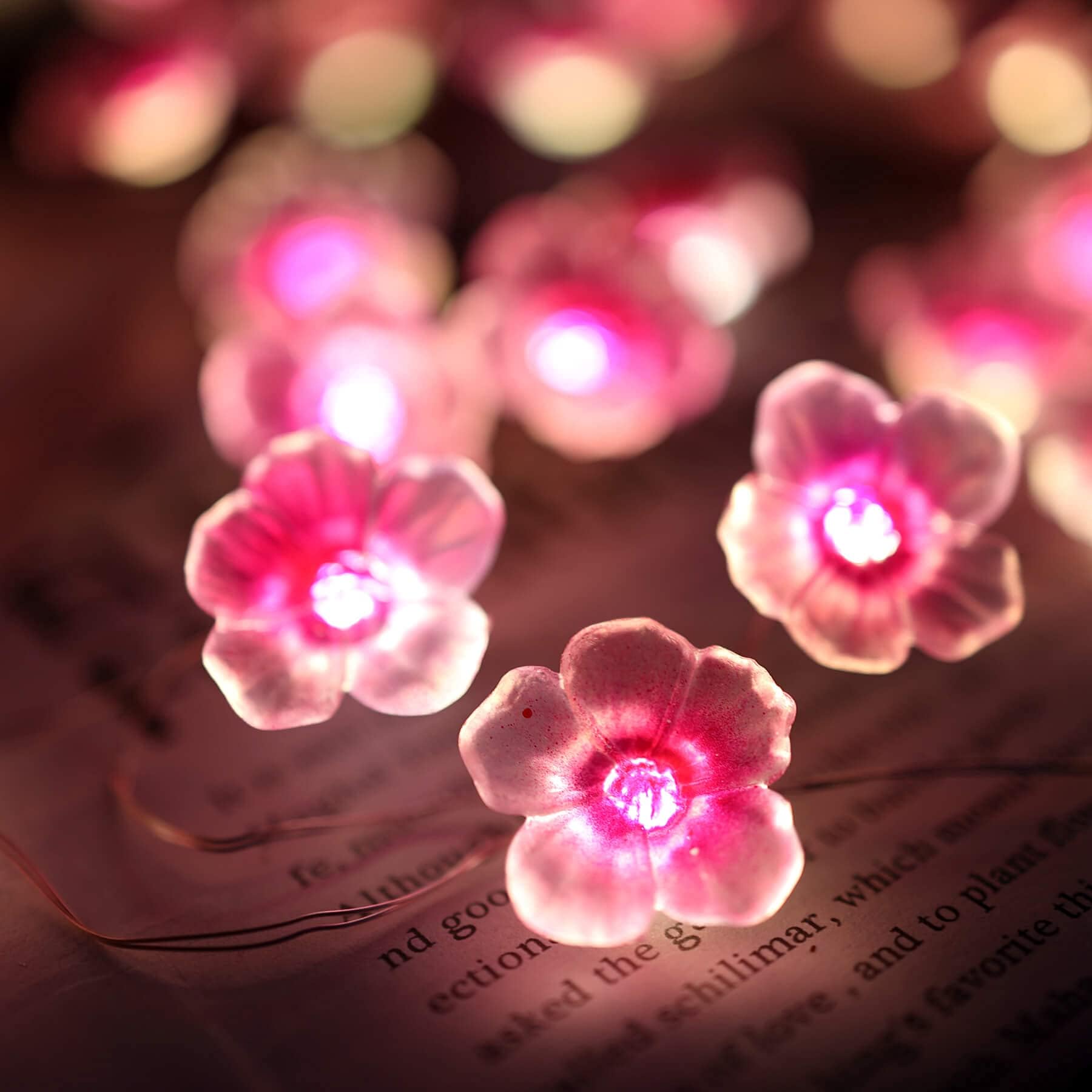 Amazon.com: Cherry Blossom Fairy String Lights Sakura Pink Flower ...