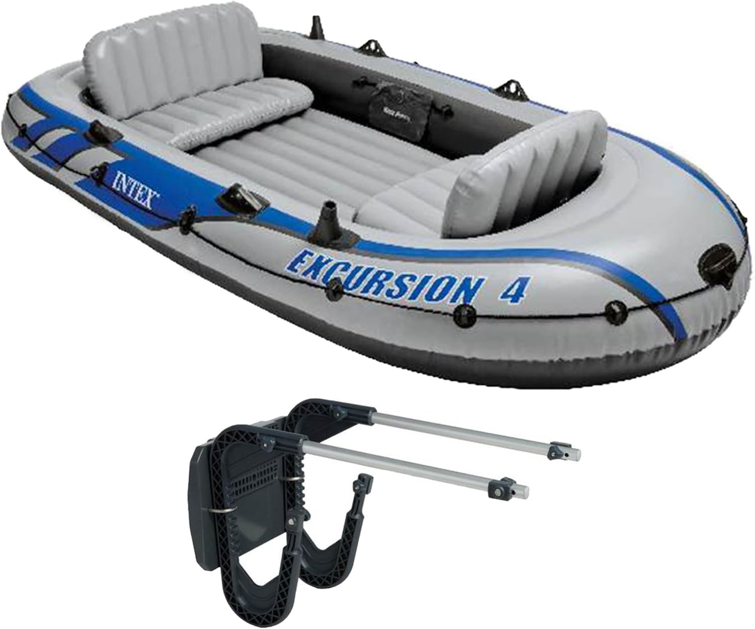 Amazon.com : Intex Excursion 4 Inflatable 4 Person Fishing Boat Raft ...