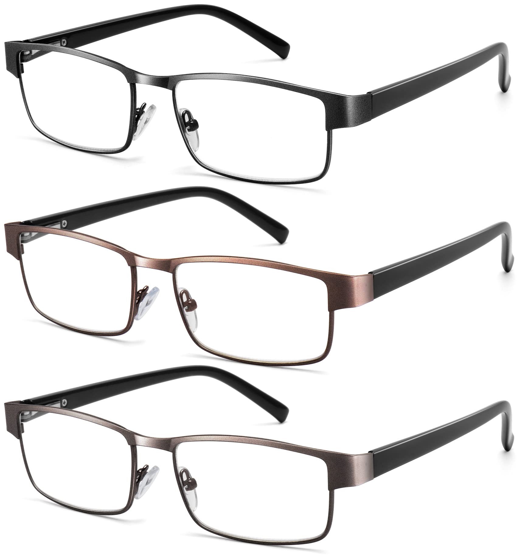 3 Pack Reading Glasses for Men Blue Light Blocking Computer Reader ...