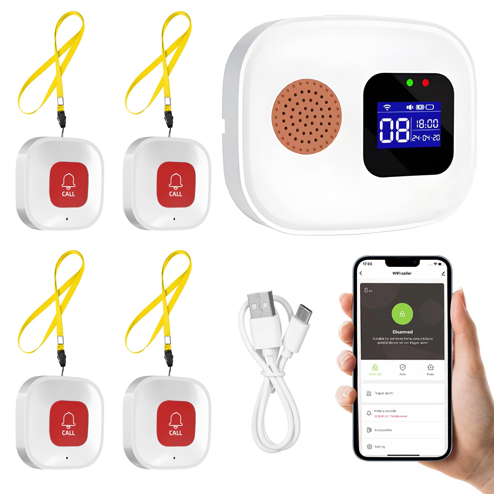 Emergency call button for seniors, senior emergency call, WiFi Smart ...