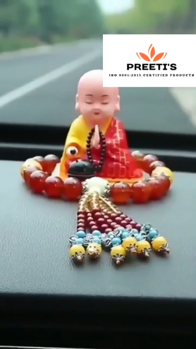 Watch Solar Powered Baby Monk Buddha Statue for Car Dashboard Home on ...