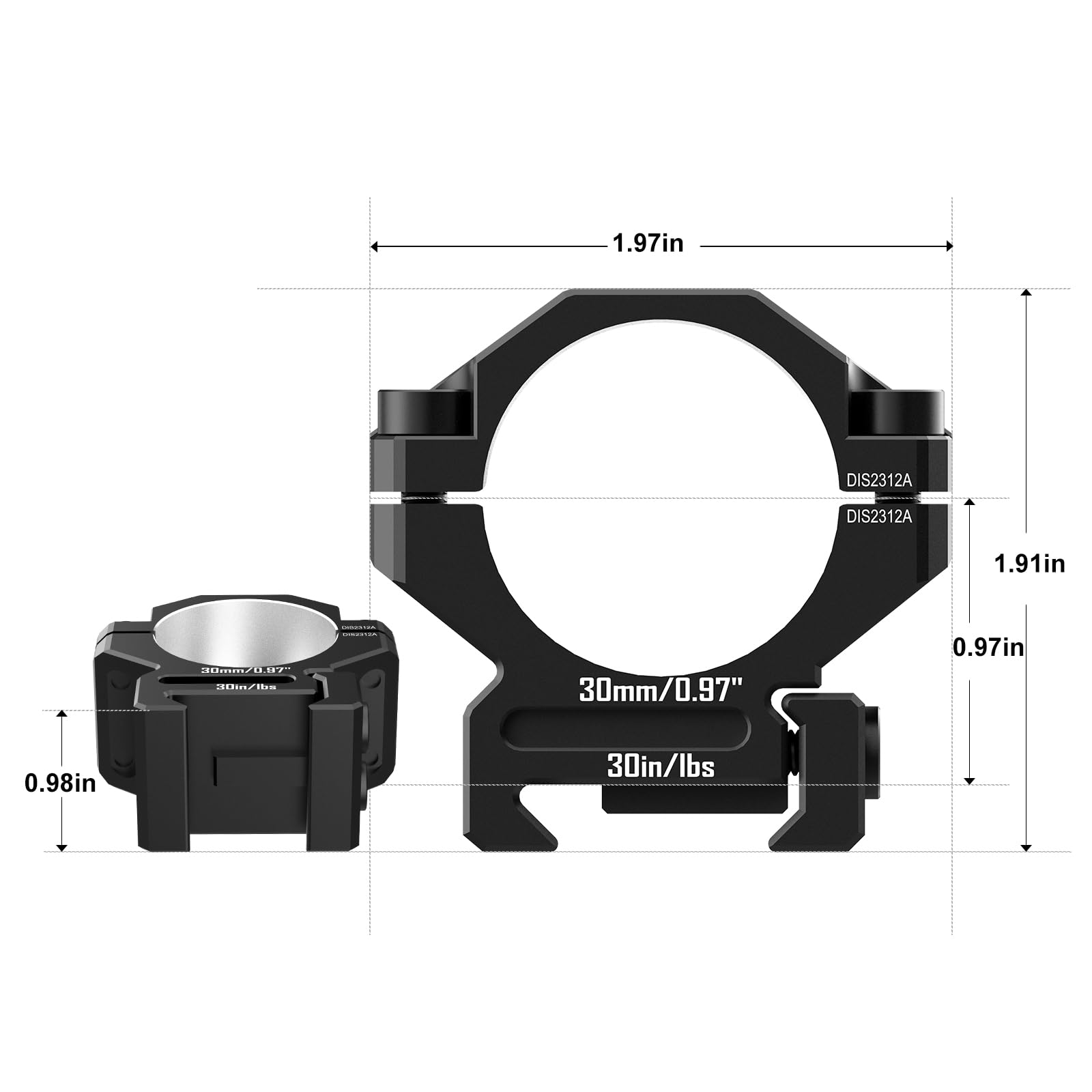 Snapklik.com : 7075 Aluminum Scope Rings, 30mm Rifle Scope Mount Rings ...