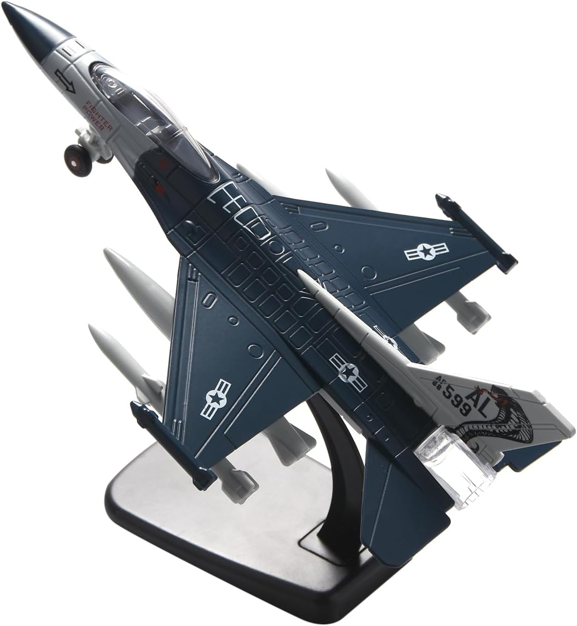 Amazon.com: 1:100 F16 Air Force Die Cast Aircraft Pull Back Aircraft with Lights and Sounds Bump ...