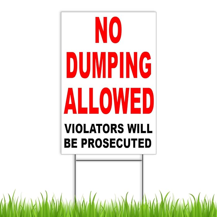 Buy No Dumping Signs with Stake - 8x12 Inch DOUBLE SIDE PRINTED Do Not ...