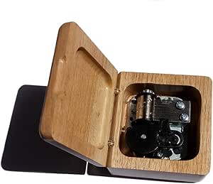 Amazon.com: Wind-Up Wooden Music Box with Silver-Plating Movement in ...
