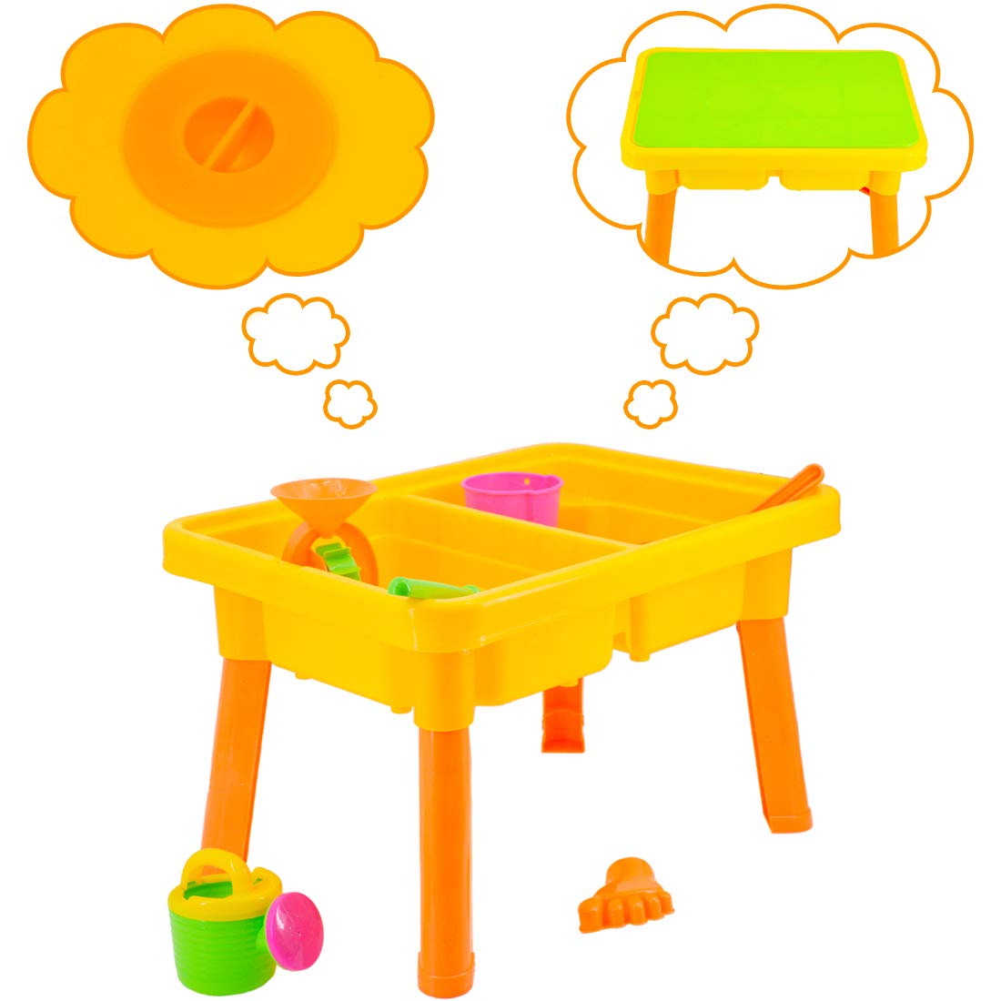 DeAO Basic Sand And Water Table With Lid For Toddlers Including deao-basic-sand-and-water-table-with-lid-for-toddlers-including