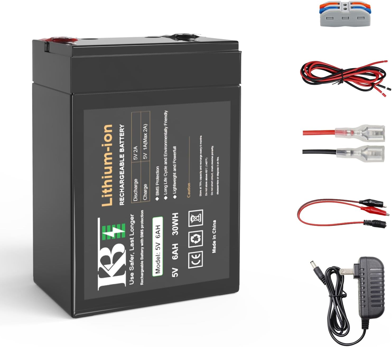 Amazon.com: KBT 5V 6Ah Rechargeable Lithium Replacement Battery Pack ...