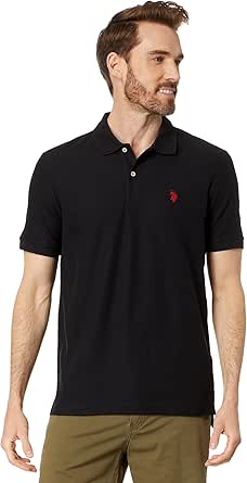 U.S. POLO ASSN. USPA Performance Pique Short Sleeve Polo Black LG at ...