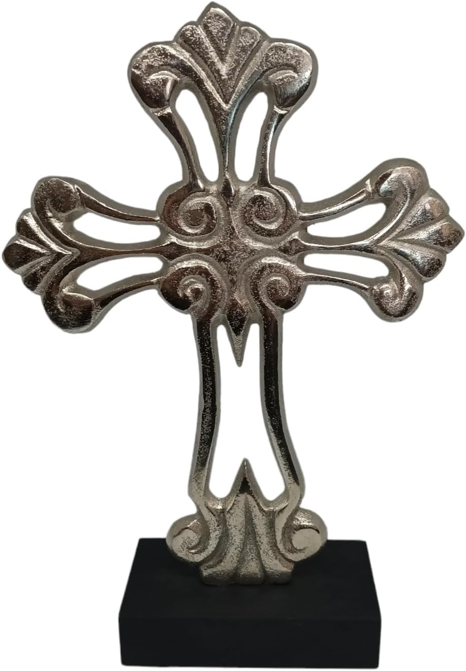 Amazon.com: Pewter Standing Cross, Religious Figurine, Home Decor Cross ...