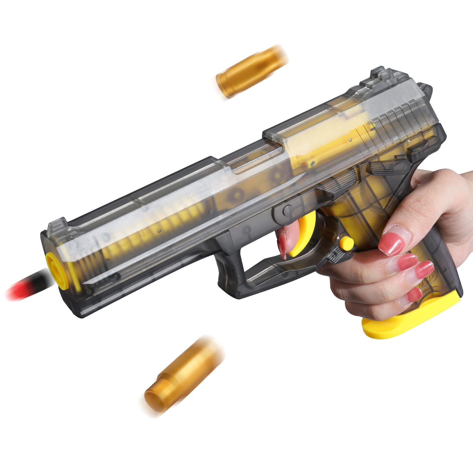 Buy YOOYID Toy Gun Shell Ejection Pistol with Magazine Bullets, Yellow ...