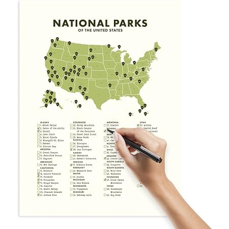 Amazon.com: US National Parks, Monuments & Forests Map 24x36 Poster ...