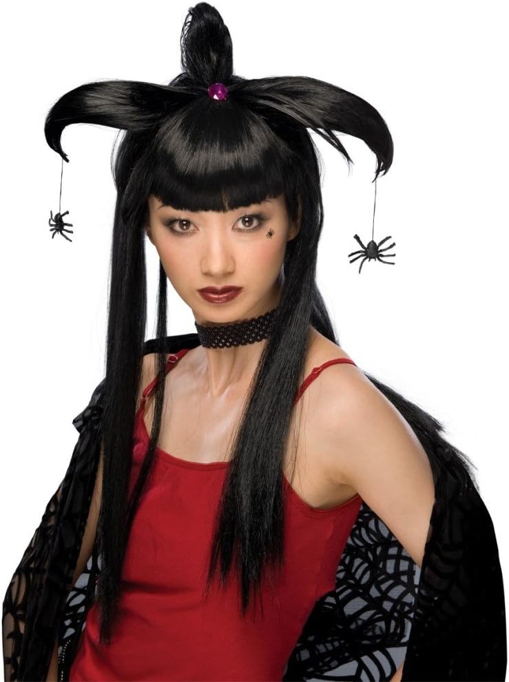 Amazon.com: Rubie's Spider Harlequin Wig, Black, One Size : Clothing ...