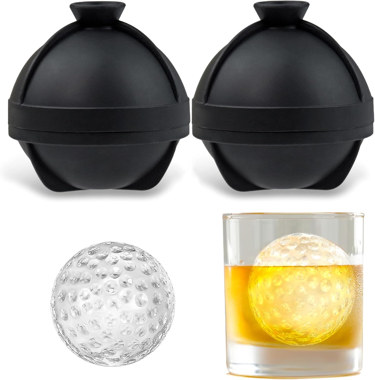 Amazon.com: Bangp Golf Ball Ice Molds Set of 2,Whiskey Round Ice Cube ...
