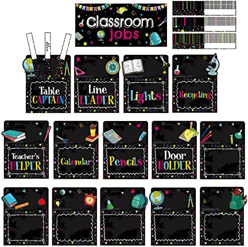 Amazon.com: QOUBAI 112 Pcs Colorful Class Jobs Bulletin Board Set ...