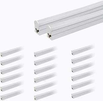 20 Pack LED T5 Integrated Tube Linkable 2FT T5 led Lights 12W 1000lm ...