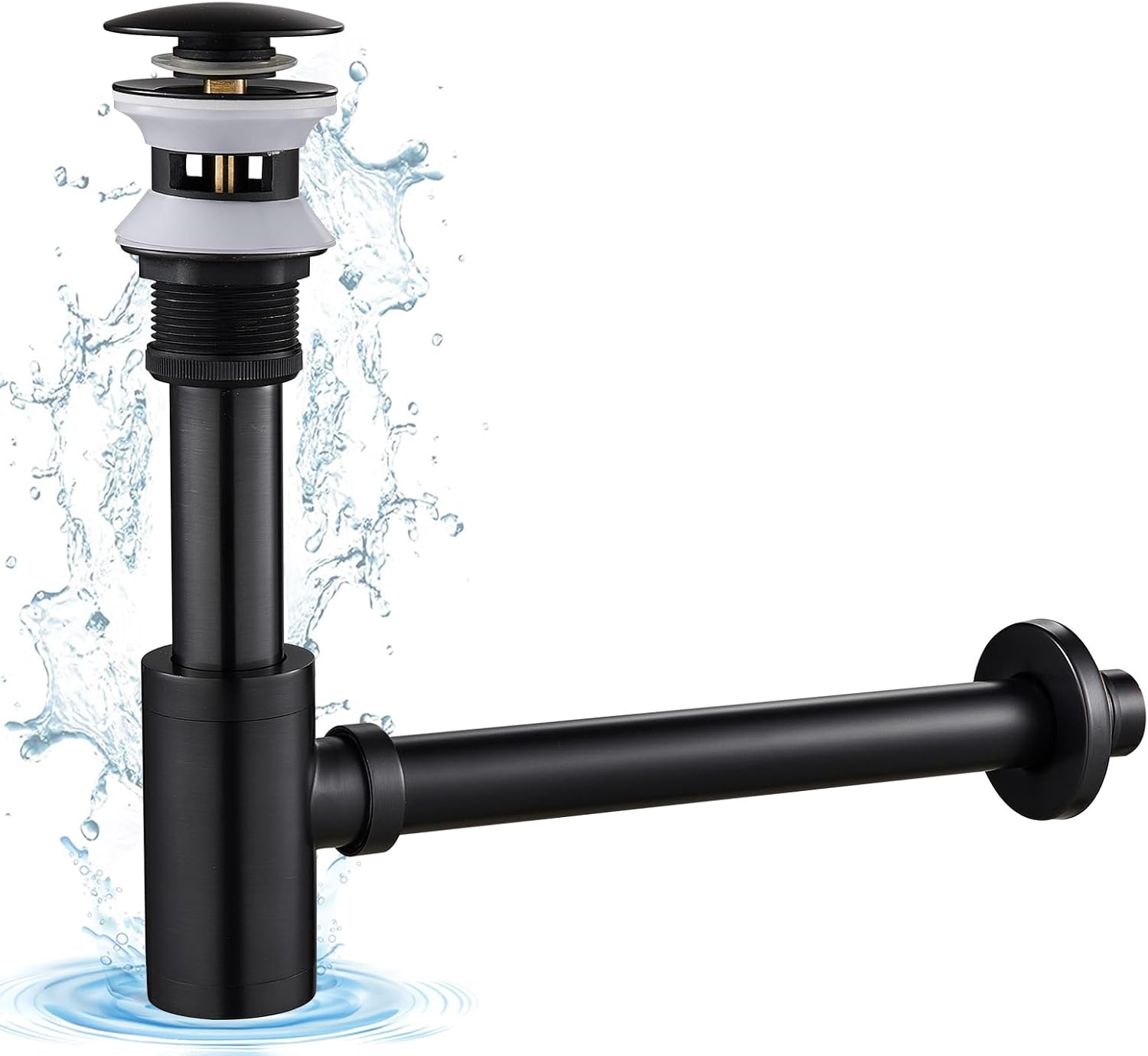 Amazon.com: KINKIB Bathroom Sink Stopper P-Trap Complete Set, Solid ...