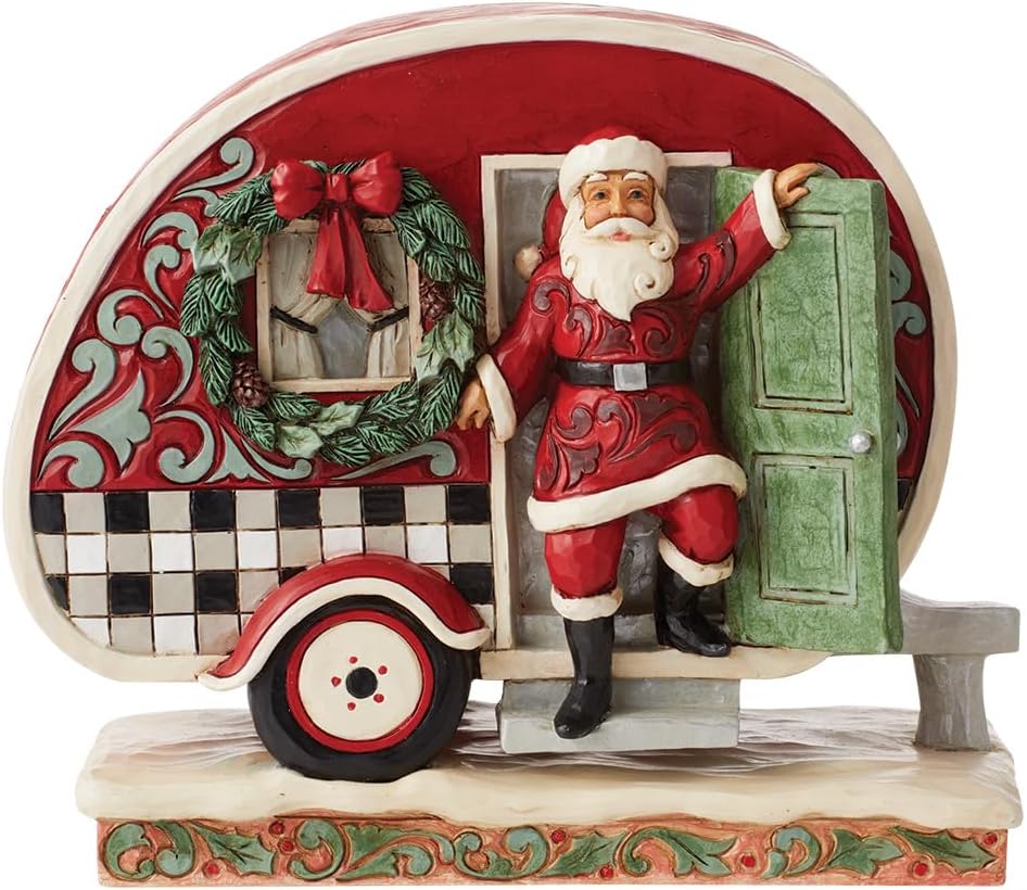 Amazon.com: Enesco Jim Shore Heartwood Creek Highland Santa in Camper ...