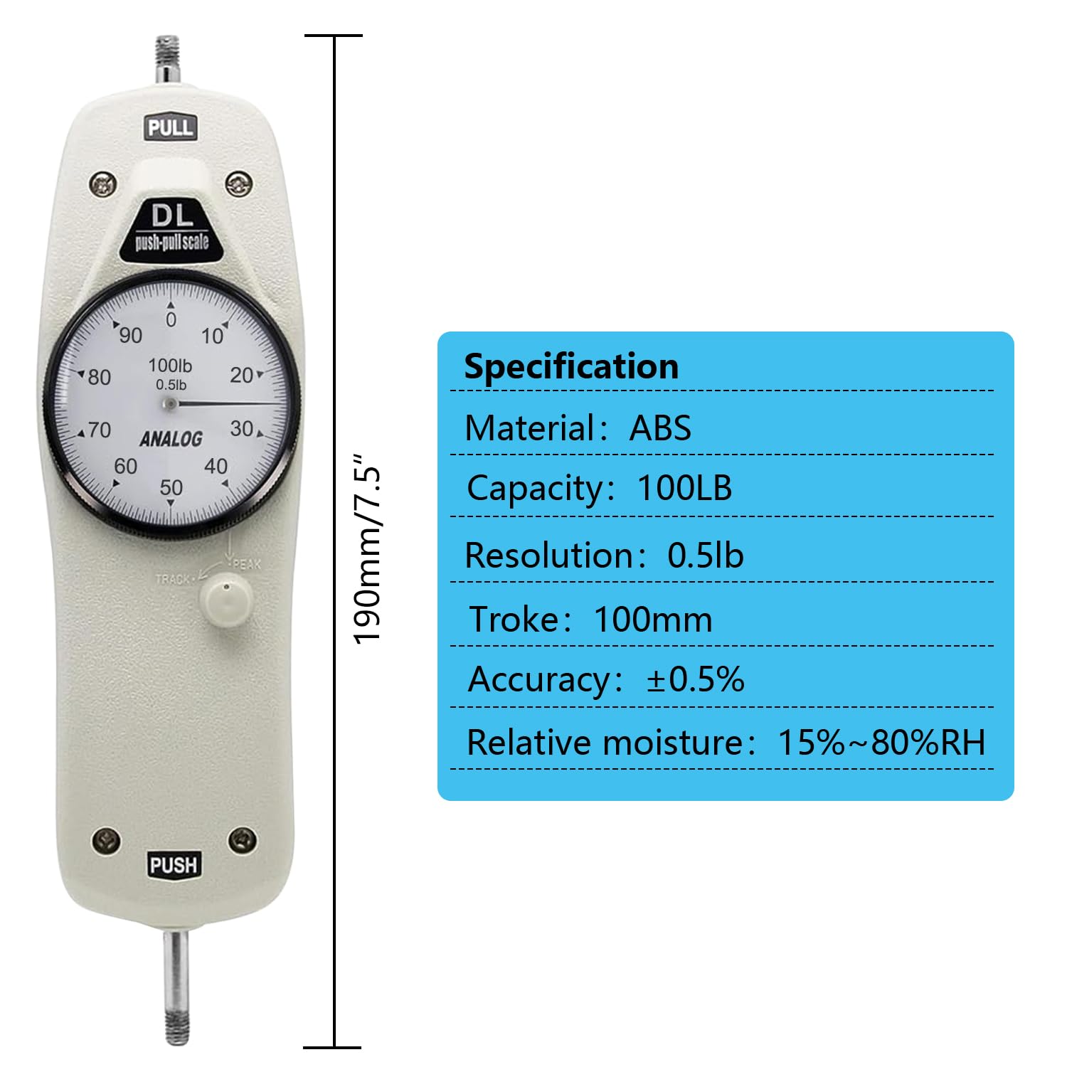 Snapklik.com : 100lb Digital Force Gauge Push Pull Force Gauge Force ...