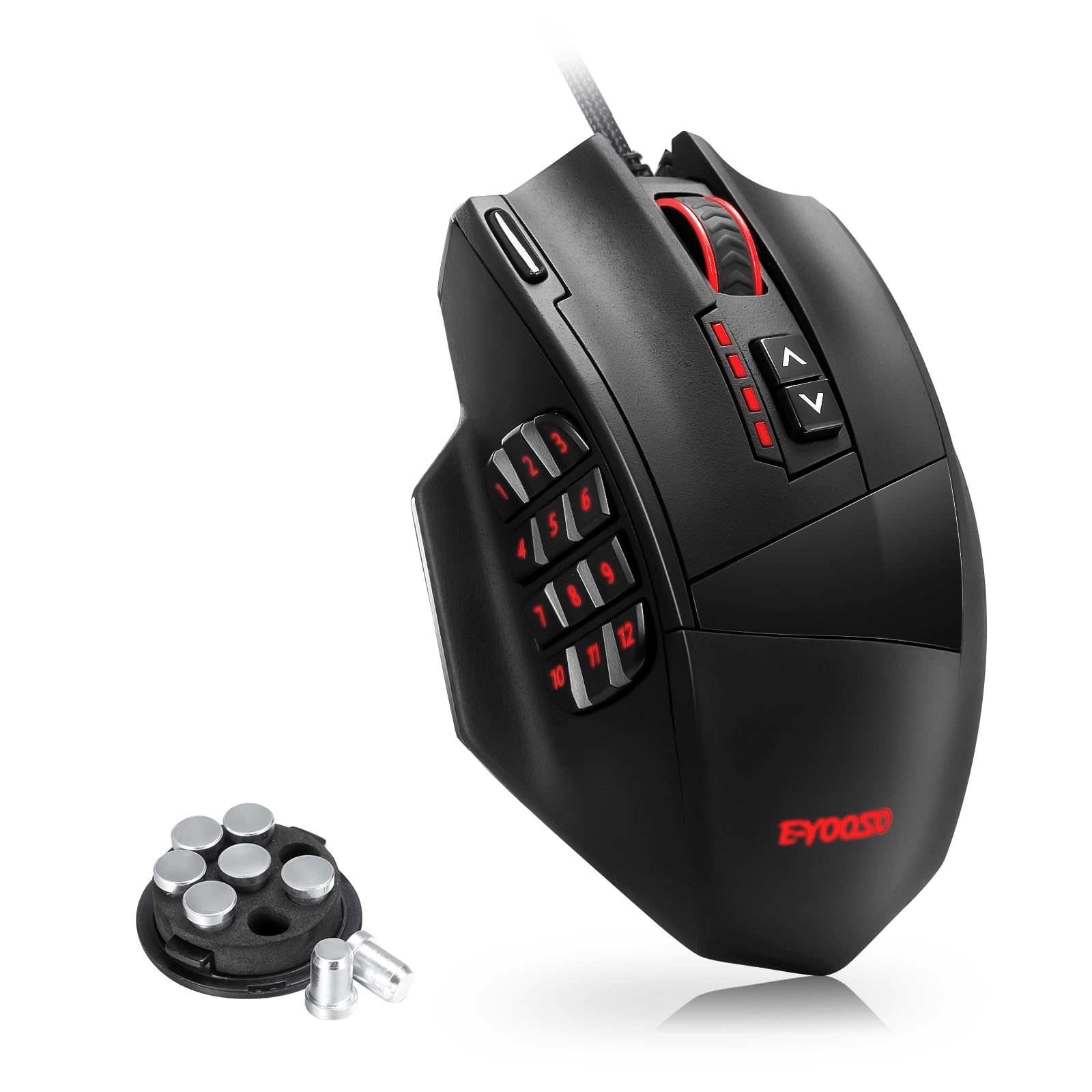 LORISKORS S700 Mouse Gaming Alámbrico Con 8 Pesas y Estuches, Ratón ...