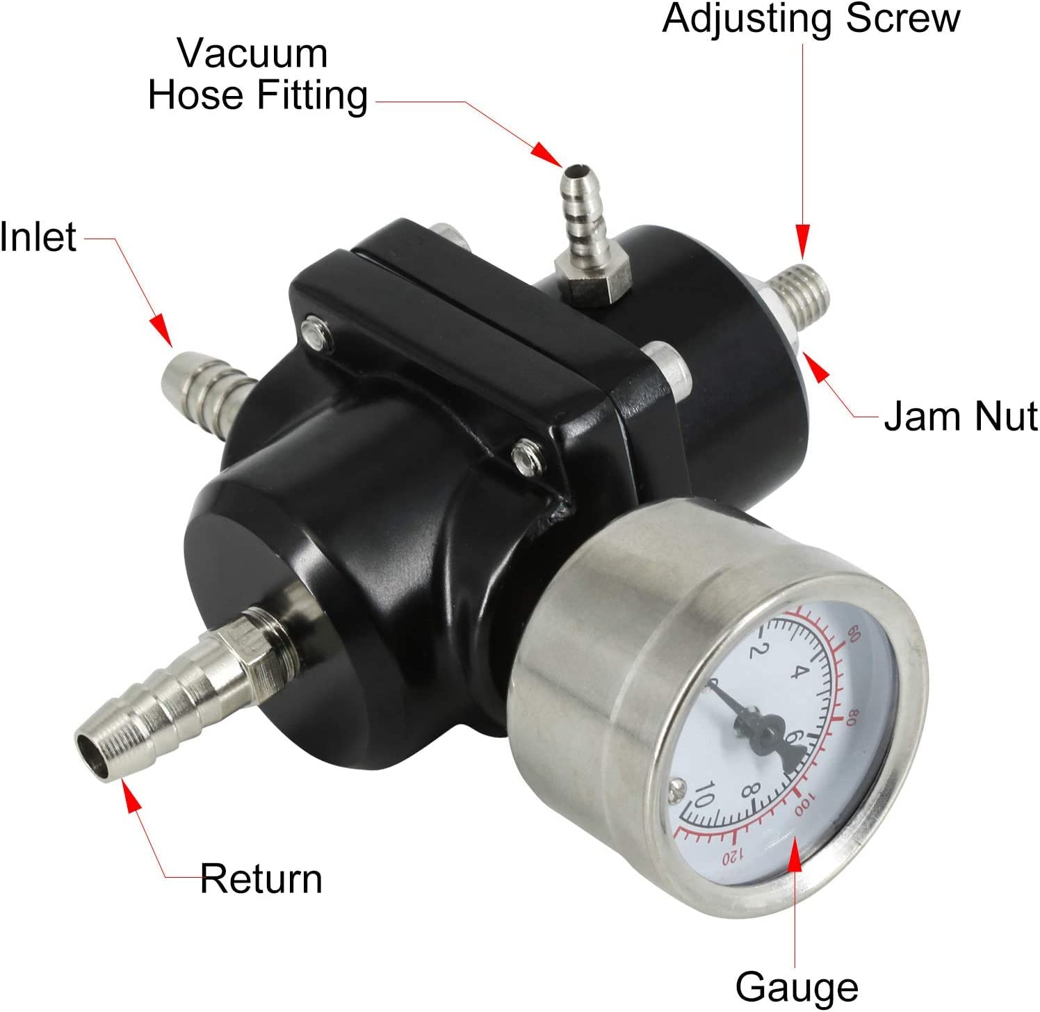 Snapklik.com : BARTOO Universal Adjustable Fuel Pressure Regulator Kit ...