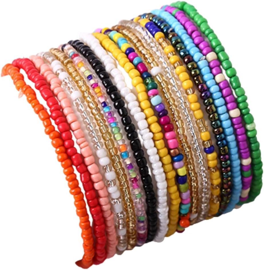 Amazon.com: Yspokfay Colorful Bohemian Stackable Beaded Bracelet ...