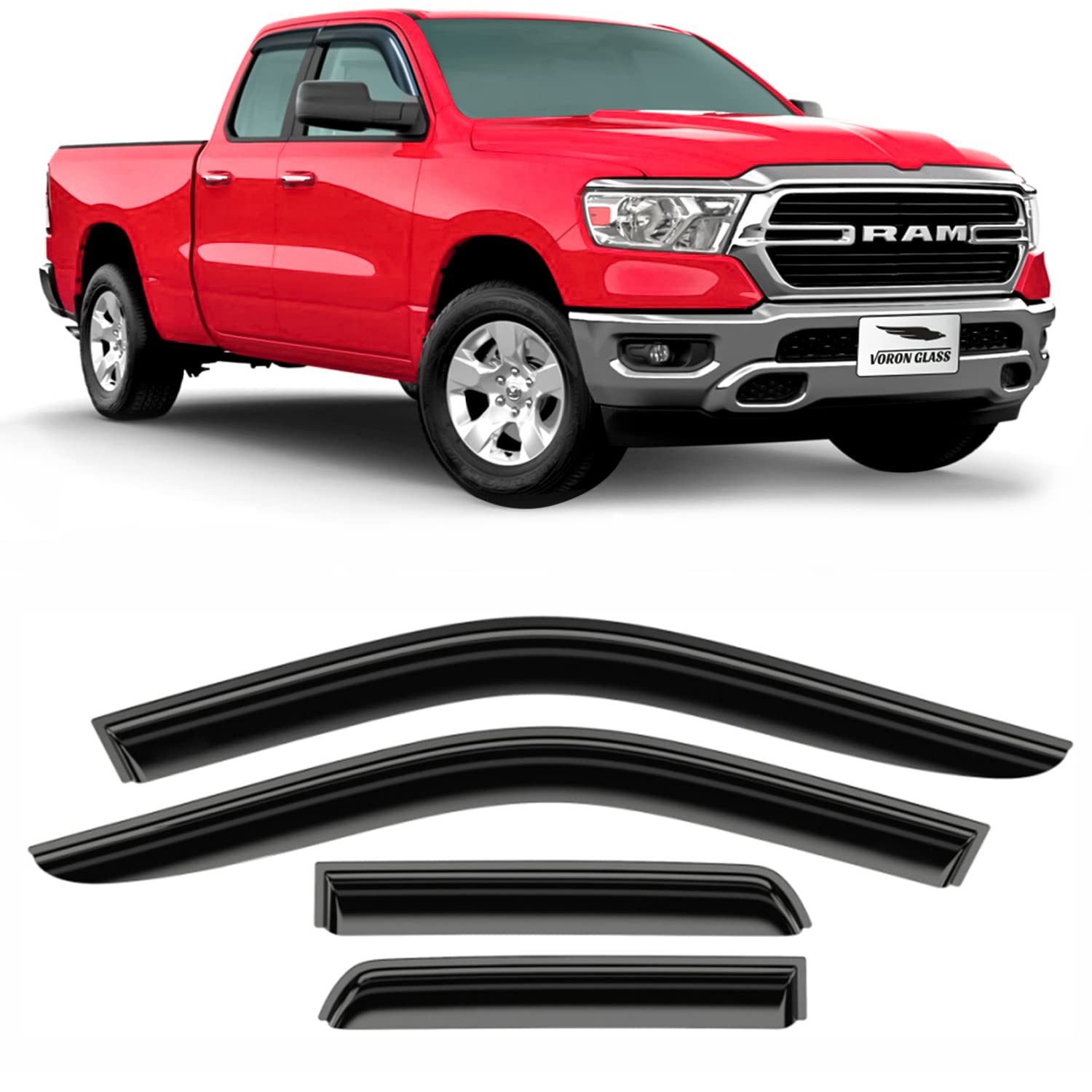 Snapklik.com : Voron Glass Tape-on Extra Durable Rain Guards For Trucks ...