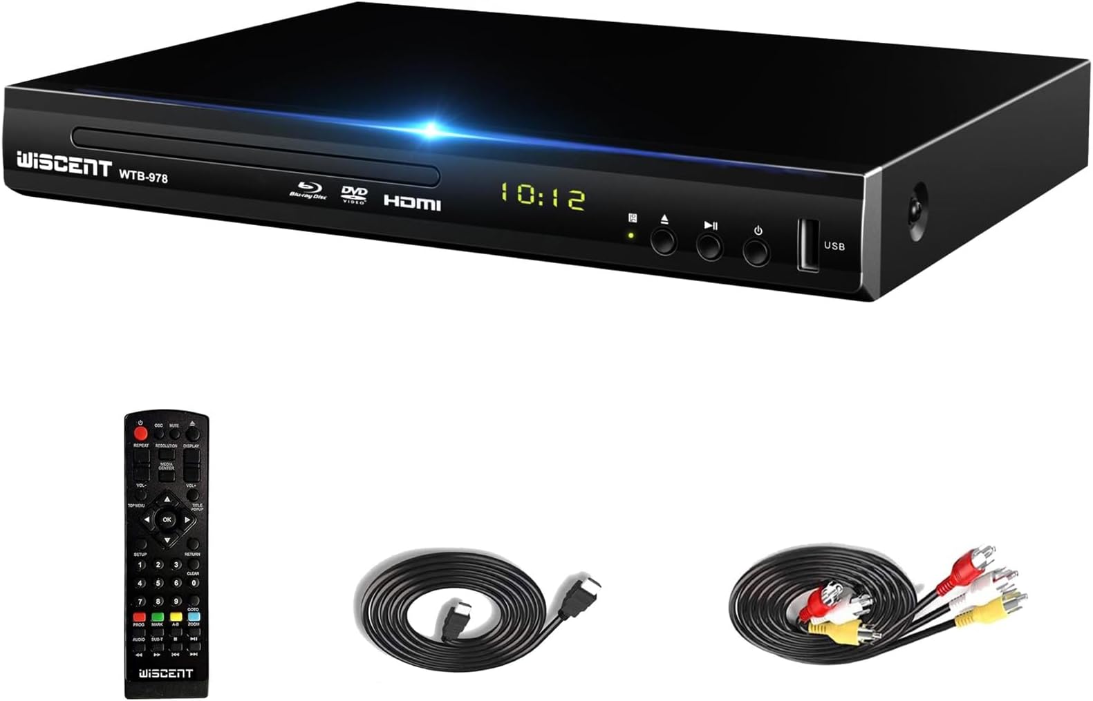 Blu Ray DVD Player, WISCENT Full HD 1080p Home Theater Disc System ...
