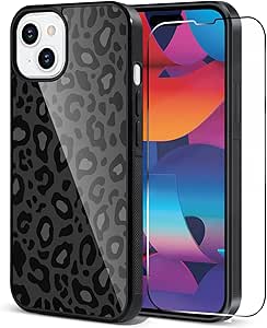 Amazon.com: TEAUGHT Compatible with iPhone 15 Plus Case Cute Pattern Black Leopard Print Cheetah ...