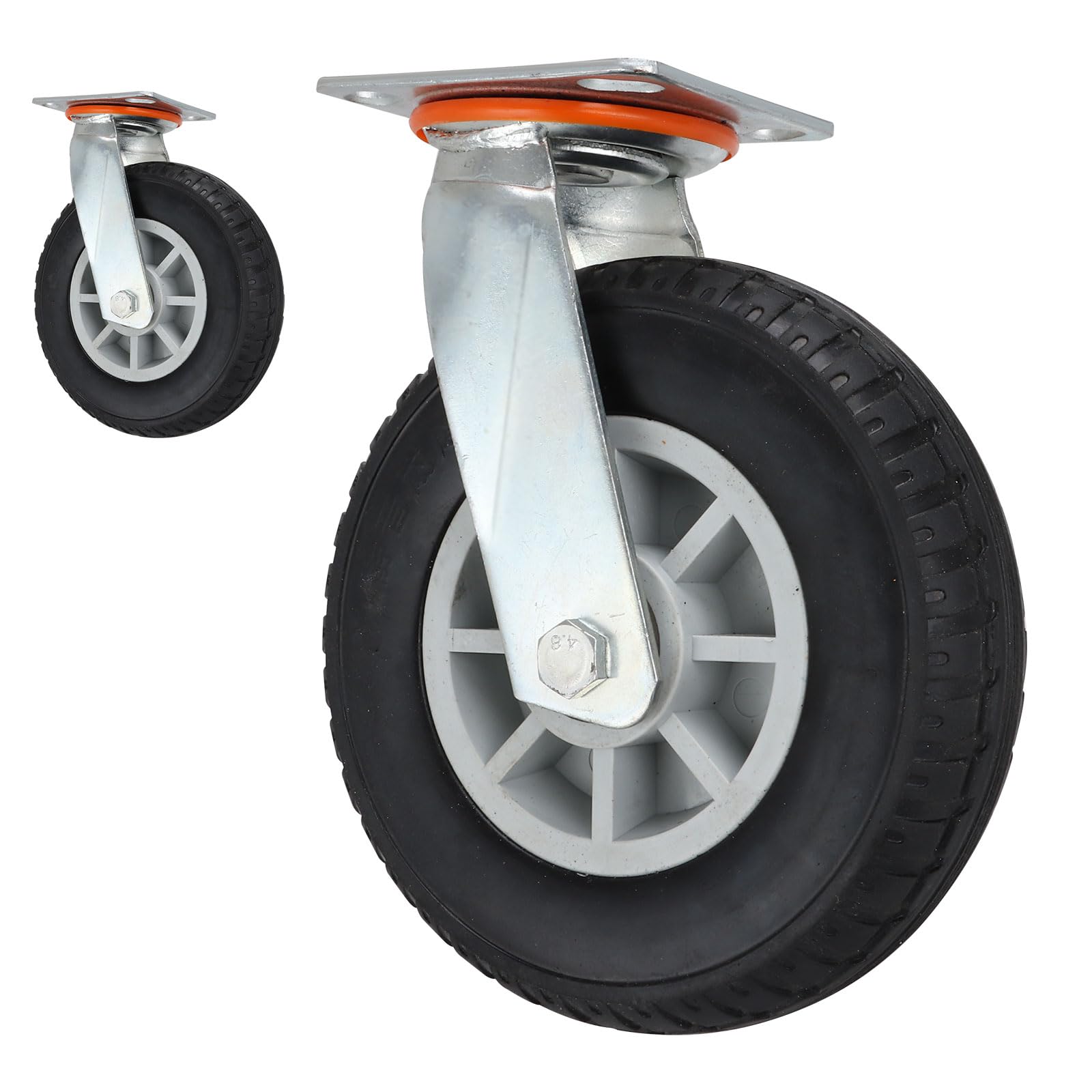 WOPPLXY 8 Inch Casters Set of 2 Heavy Duty Caster Wheels, 360-degree ...