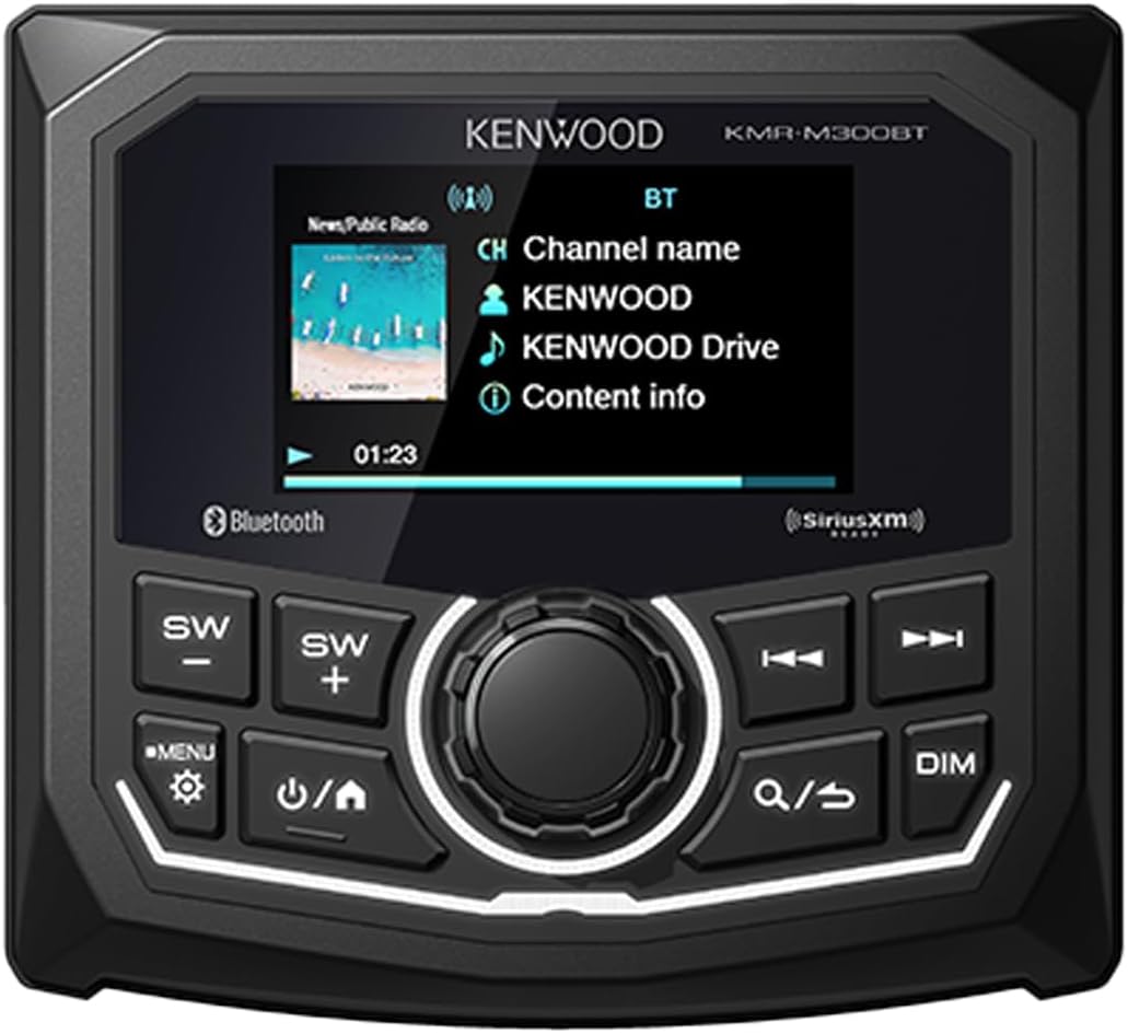 Amazon.com: KENWOOD KMR-M300BT Marine Guage Receiver Weatherproof, 2.7 ...