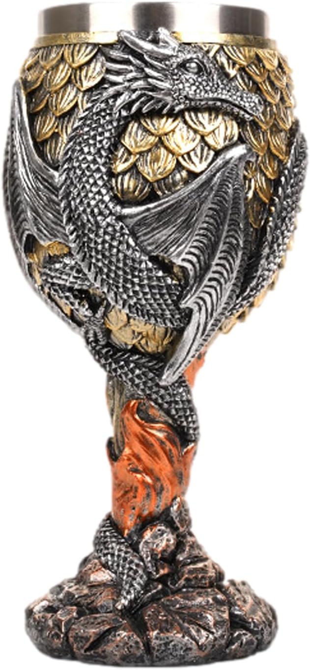 Nemesis Now Ruth Thompson Flame Blade Red Fire Dragon Goblet Glass, 17 ...