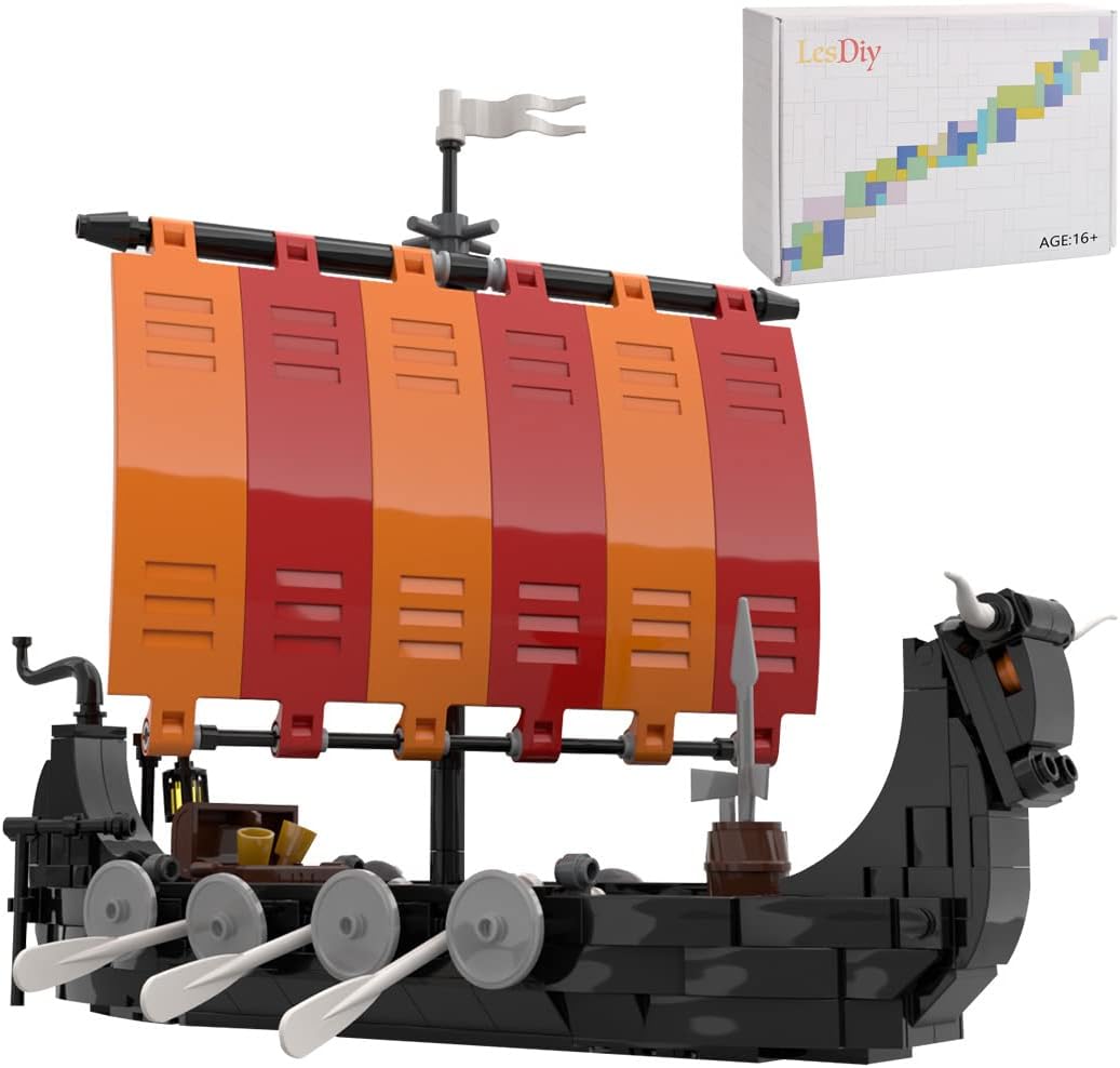 Amazon.com: TOYGA Medieval Viking Longship Building Kit, 311 Pieces ...