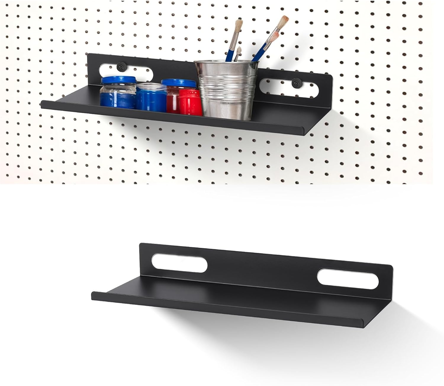 Amazon.com: Metal Pegboard Shelf Set - 2Pack 11.7" Peg Board Shelving ...