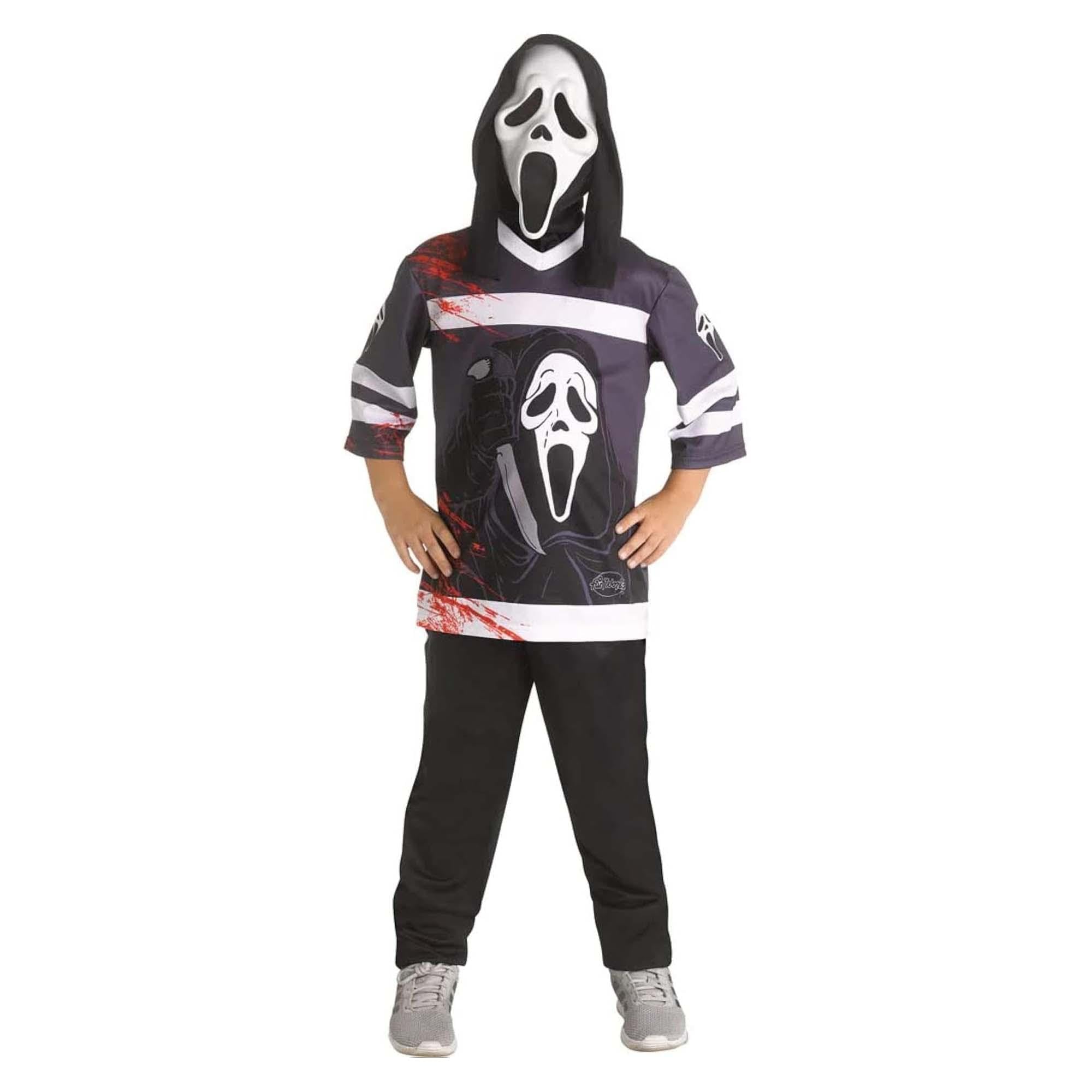 Amazon.com: Fun World Ghost Face Hockey Jersey and Mask Child Costume ...