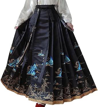 Amazon.com: Women's Mamianqun Hanfu Horce Face Skirt Chinese ...