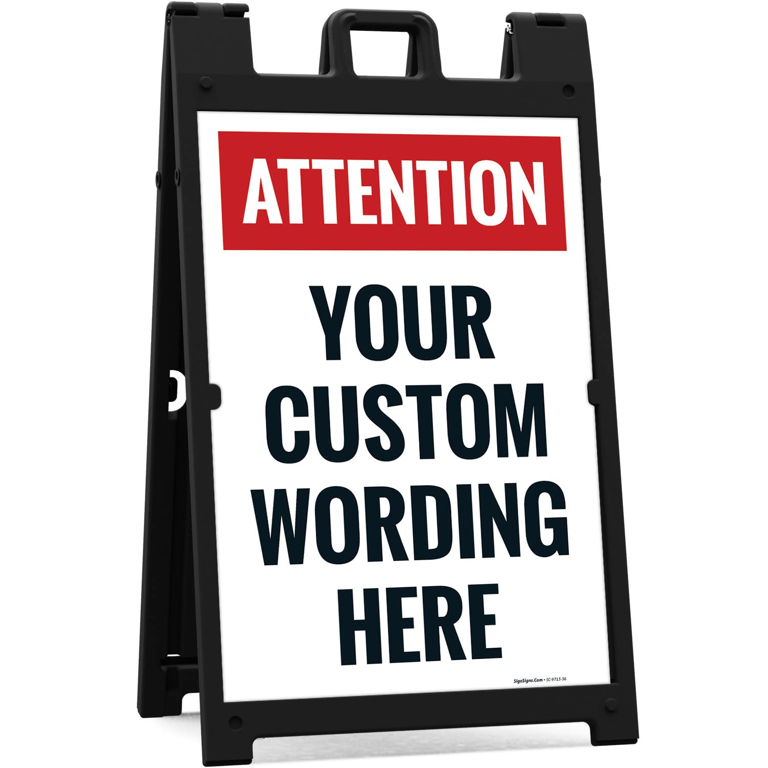 Amazon.com : Sigo Signs, Custom Attention Folding Floor Sign, Sandwich ...