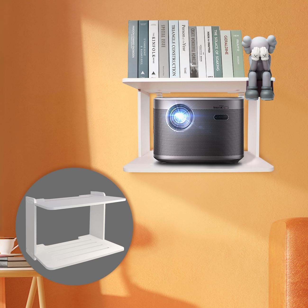 Projector Shelf, Projector Wall Mount Shelf 2 Layers Wall Mount ...